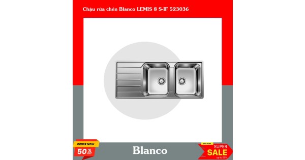 Chậu rửa chén Blanco LEMIS 8 S-IF 523036 Chính Hãng | HAFELE EASY