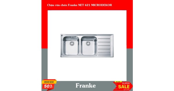 Chậu rửa chén Franke NET 621 MICRODEKOR Chính Hãng | HAFELE EASY