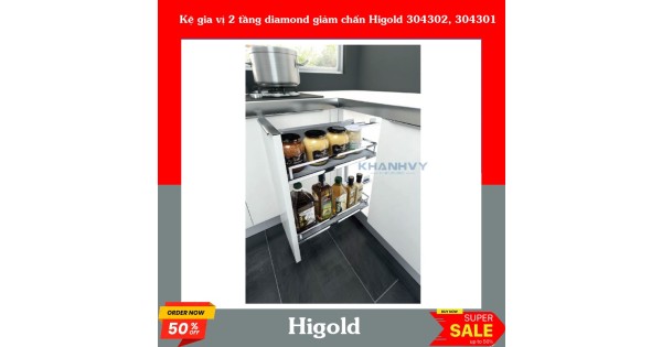 Kệ gia vị 2 tầng diamond giảm chấn Higold 304302, 304301 Chính Hãng ...