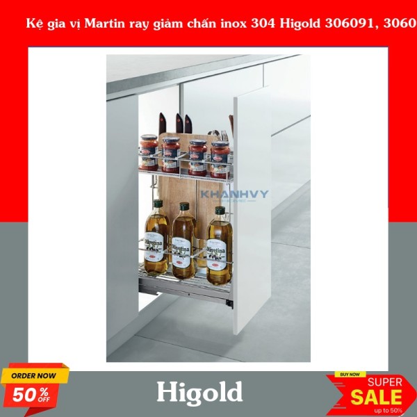 Kệ gia vị Martin ray giảm chấn inox 304 Higold 306091, 306092 Chính Hãng | HAFELE EASY