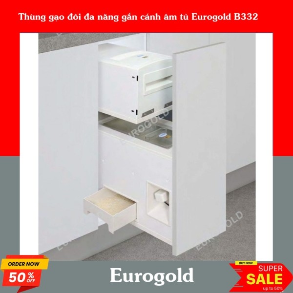 Thùng gạo đôi đa năng gắn cánh âm tủ Eurogold B332 Chính Hãng | HAFELE EASY